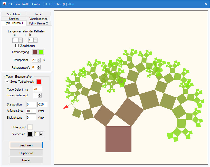Beispiele für rekursive Turtlegrafik erstellt mit Microsoft ...